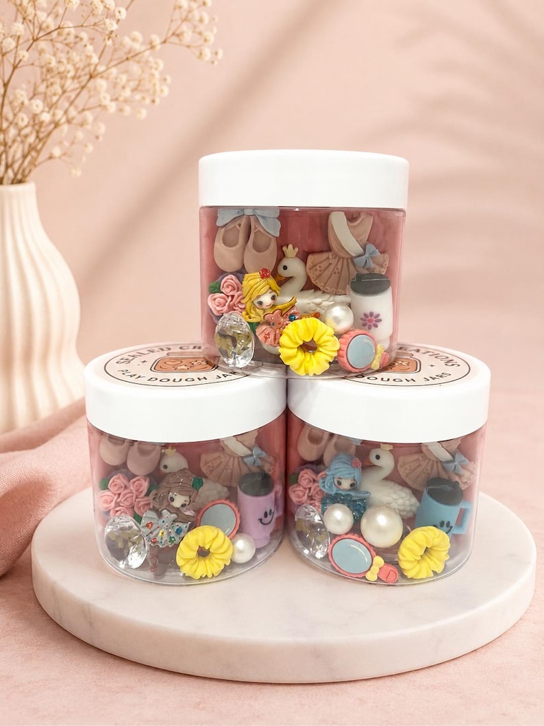 Sensory Play Dough Jar | Ballerina Theme Party Favors | Kids Busy Bag ...