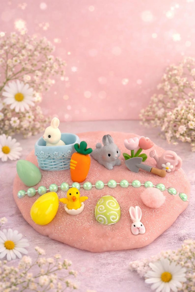 Easter Sensory Play Dough Jar, Kids Easter Basket Stuffers, Spring ...