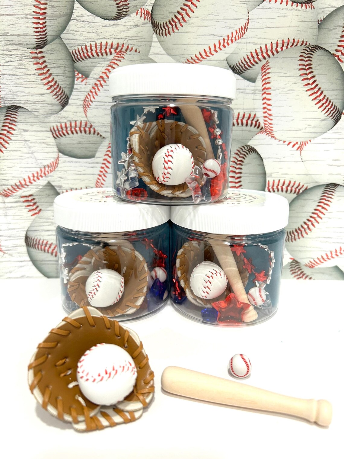 Baseball Play Dough Jars: Kids Party Favors - Etsy