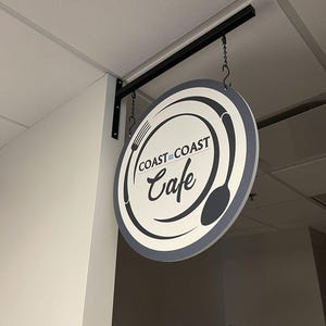 Round Hanging Blade Sign, Custom Business Sign, Outdoor Double Sided ...