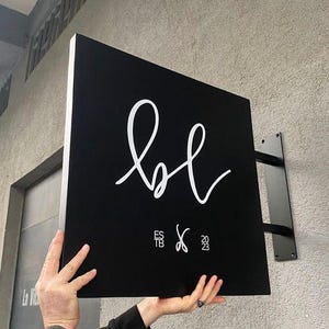 Double-sided Blade Sign, Custom Outdoor Business 3D Logo Sign, Square ...