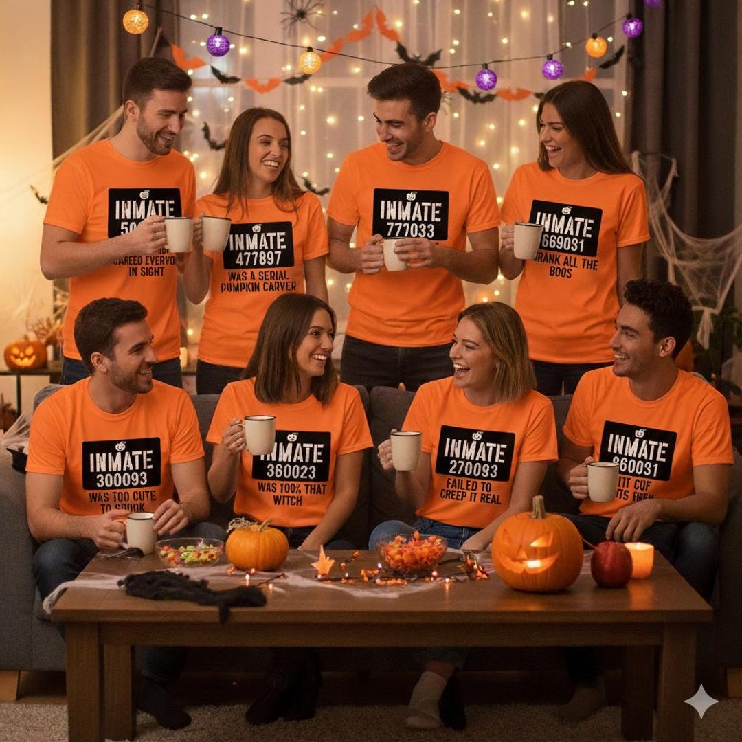 Custom Funny Inmate Halloween Shirts, Funny Prison Theme Halloween ...