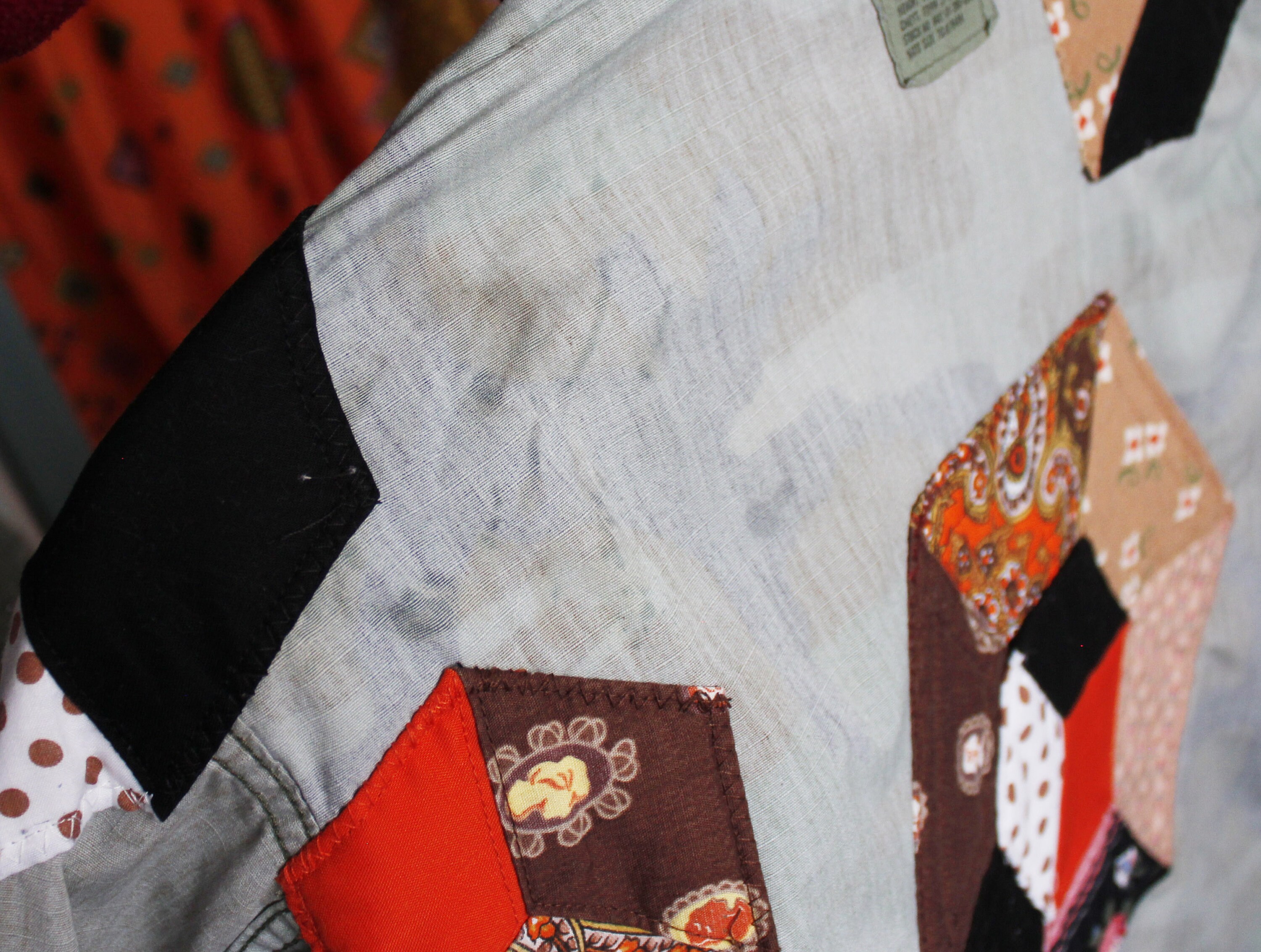 Vintage Altered Camo Jacket - Reversed Pockets, Cube Illusion Patches ...