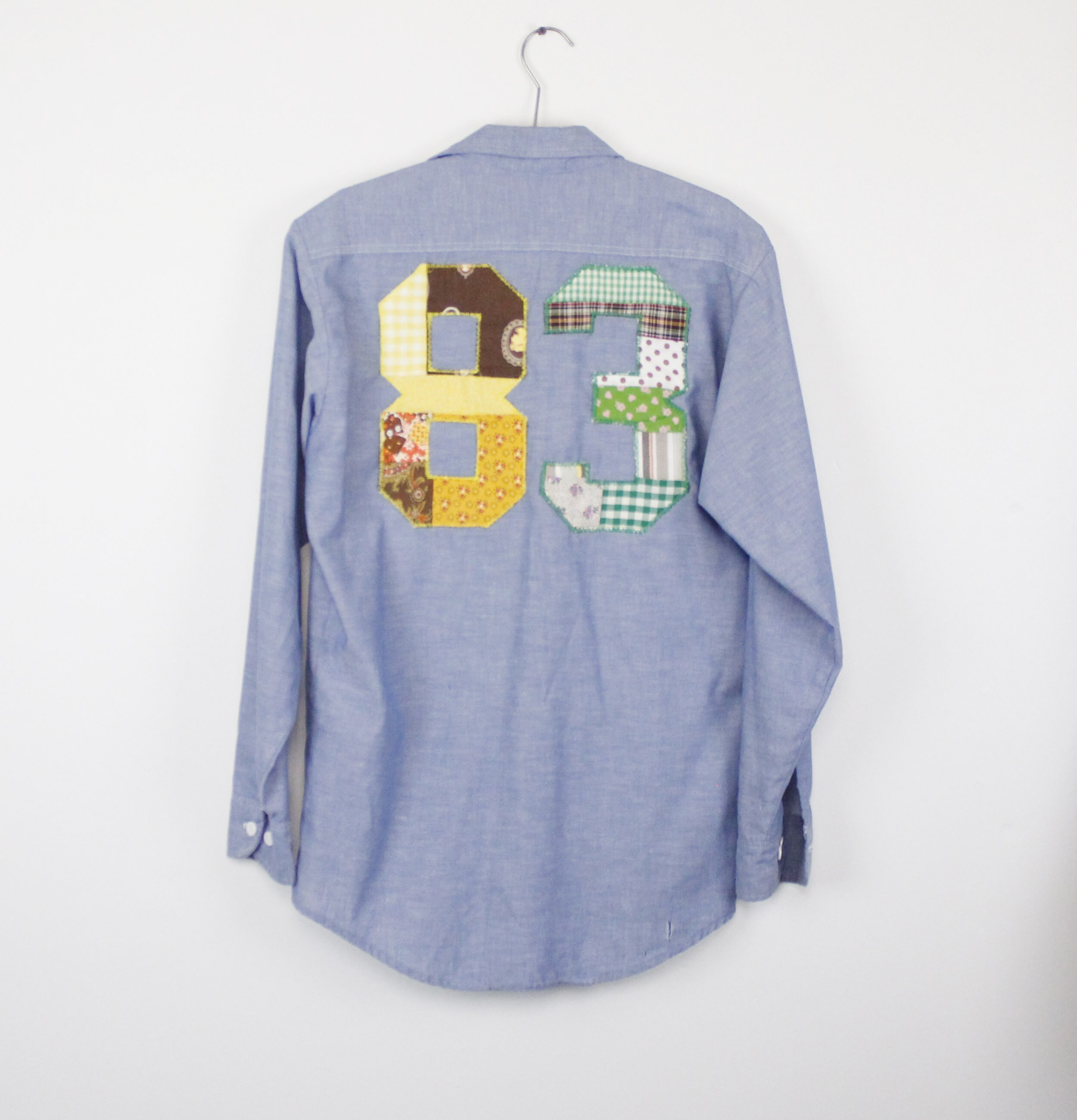 Vintage 70's Big Mac Work Shirt, Light Denim Color Blue, Handmade ...