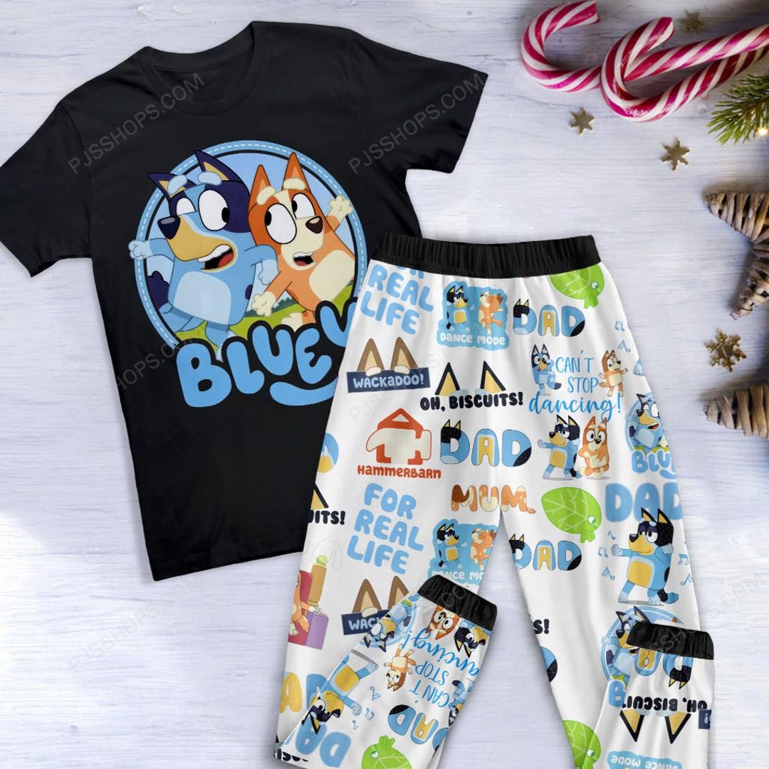 Bluey Pajamas Set, Bluey Christmas Pajamas Set, Bluey Family Pajamas ...