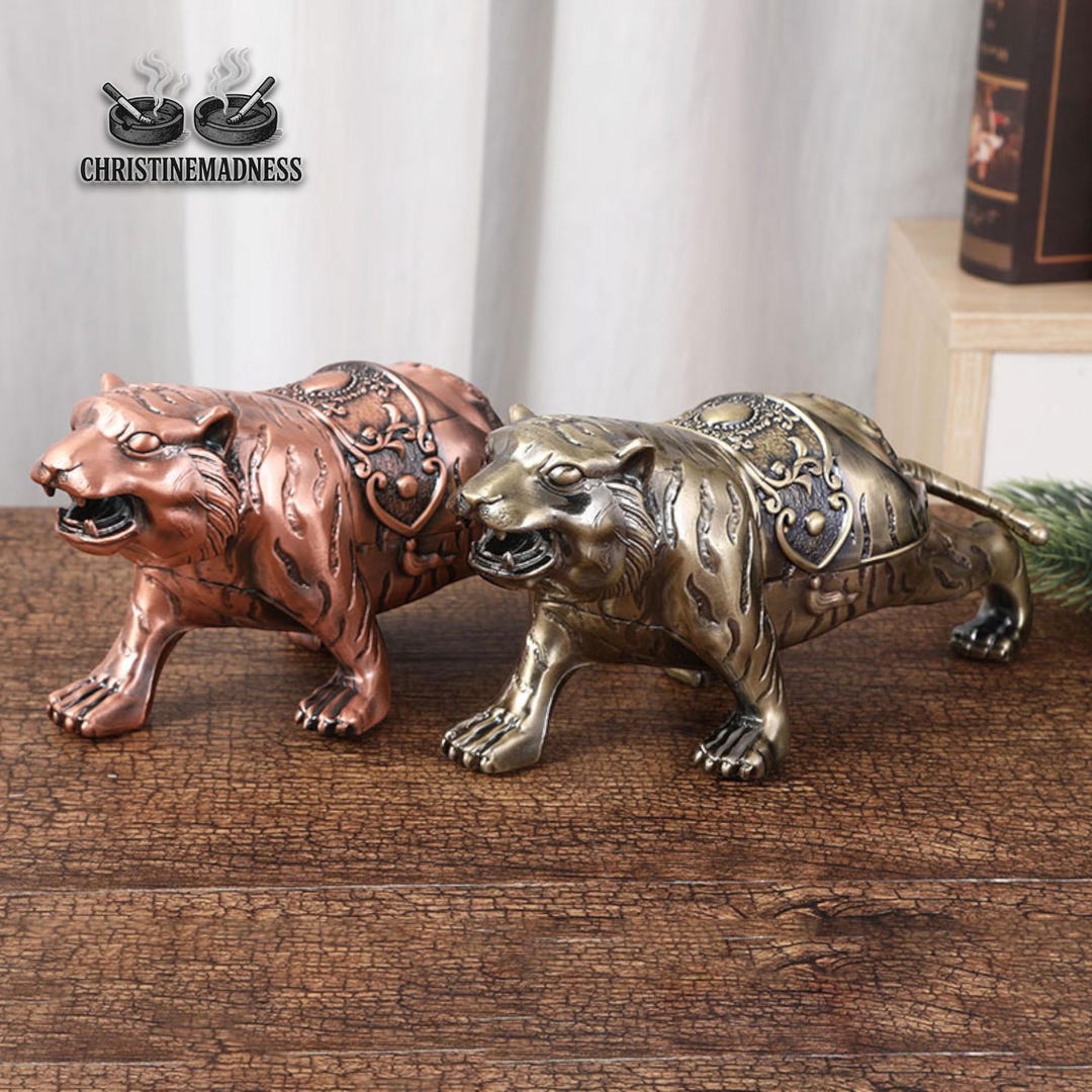 Vintage Tiger Ashtray – Retro Animal Ashtray– Jungle Style Decor for ...