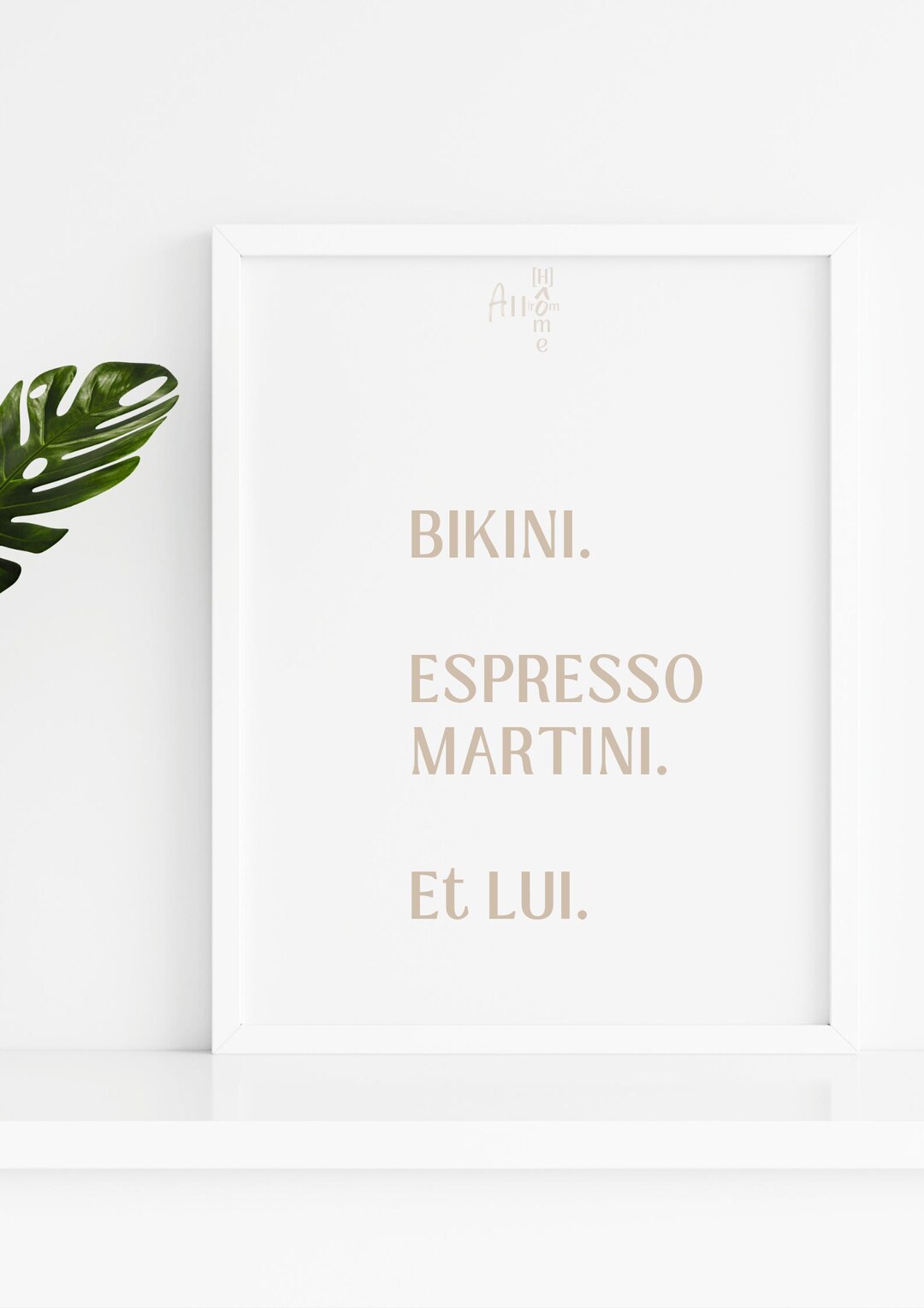 Bikini, Espresso Martini Et Lui. Printable Art Wordplay. Gift. Simple ...