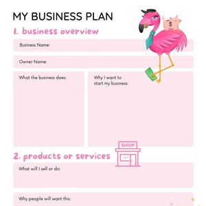 Printable Kids Business Plan | Entrepreneurship Workbook for Kids - Etsy
