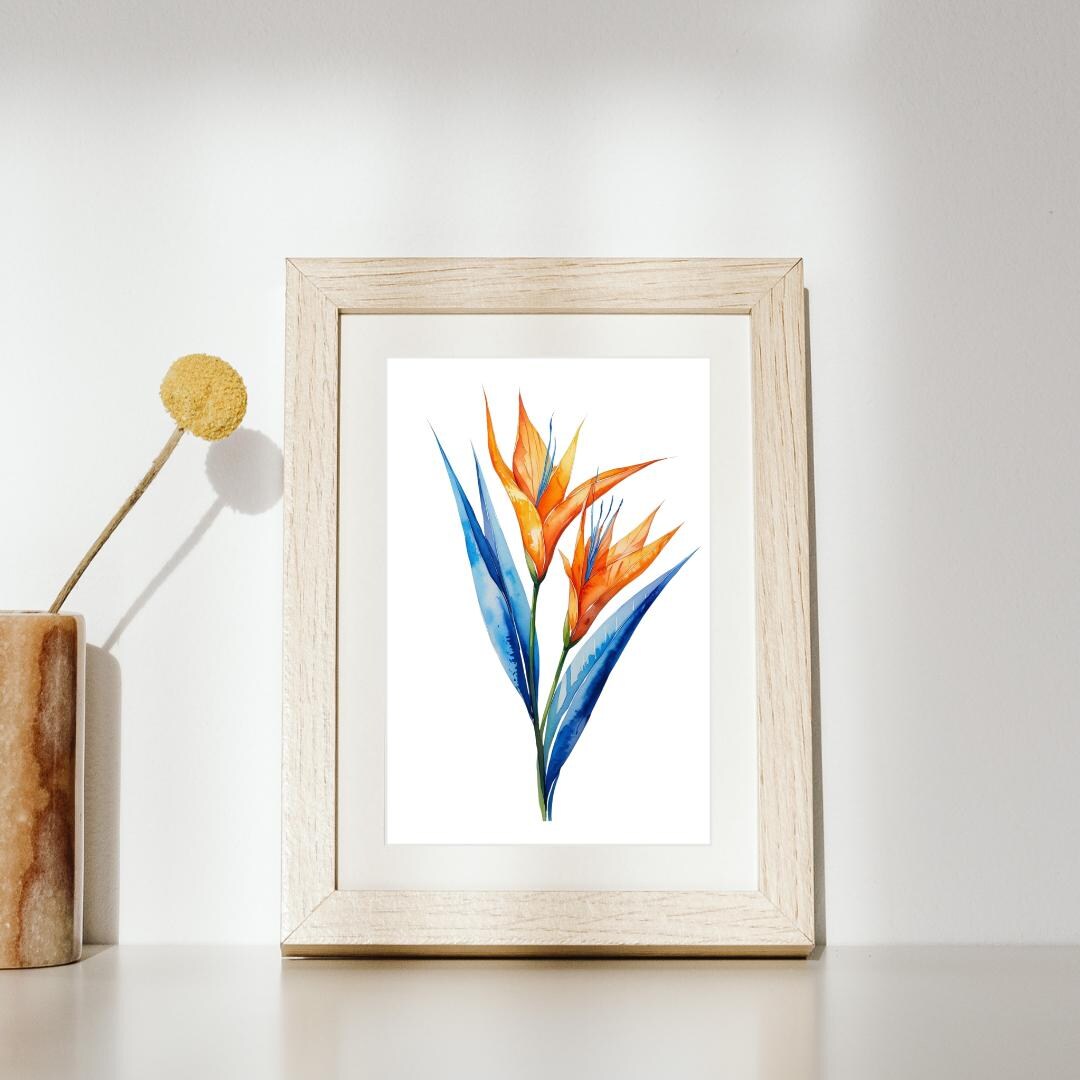 Strelitzia Plant Wall Art – Digital Download– Botanical Greenery Print ...