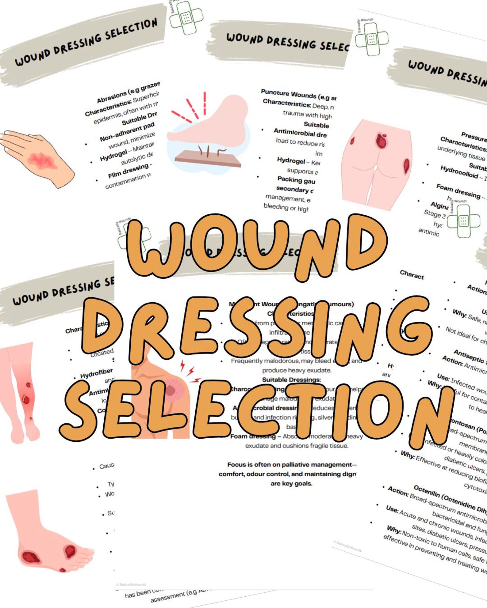Wound Care Nursing Dressing Selection Assessment Education Guides - Etsy