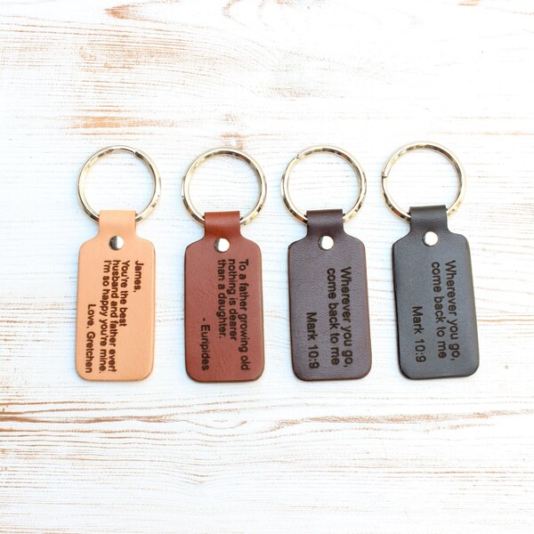Leather Keychain - Etsy