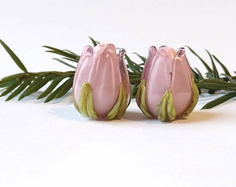 Rose Lampwork Beads - Etsy