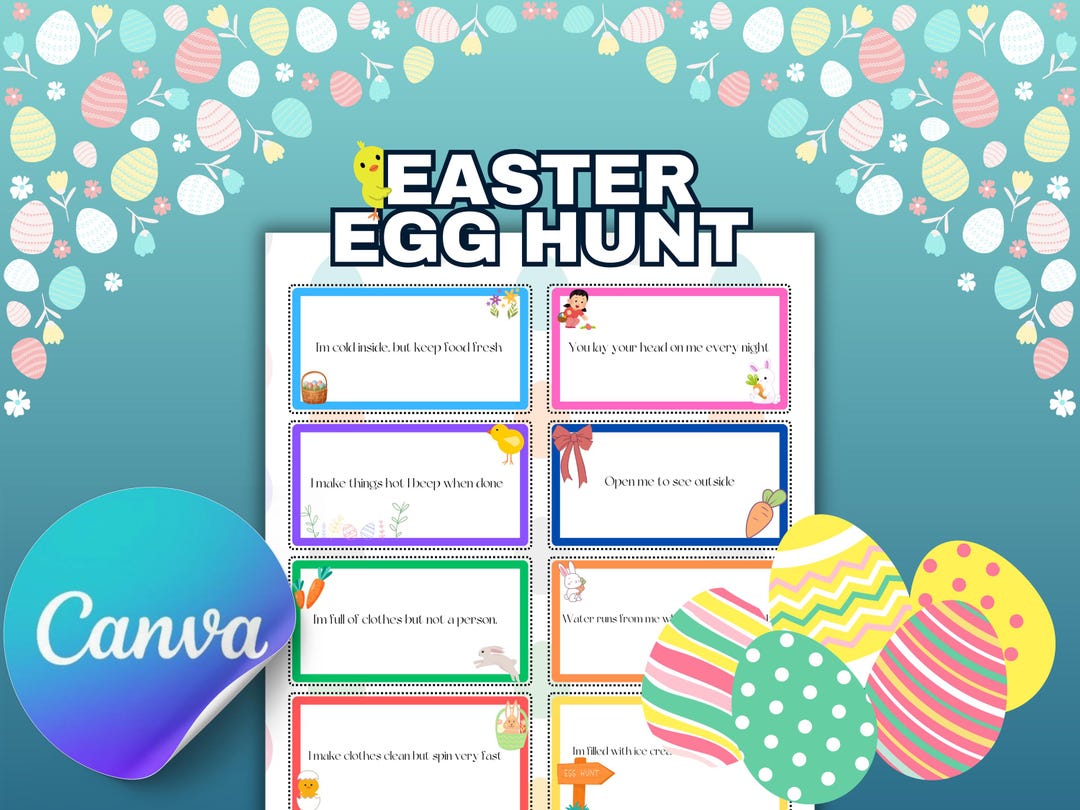 Editable Easter Egg Hunt Printable - Customizable Scavenger Hunt for ...