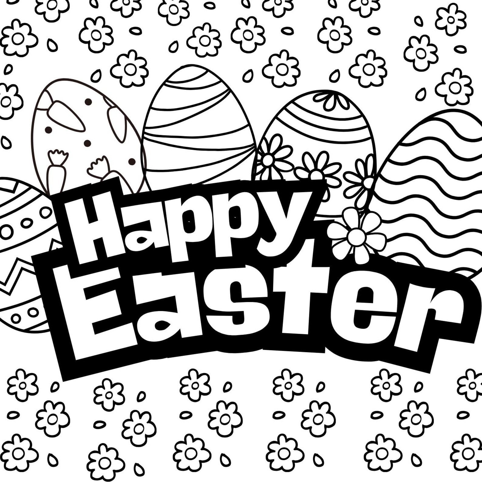 Printable Easter Coloring & Images! - Etsy