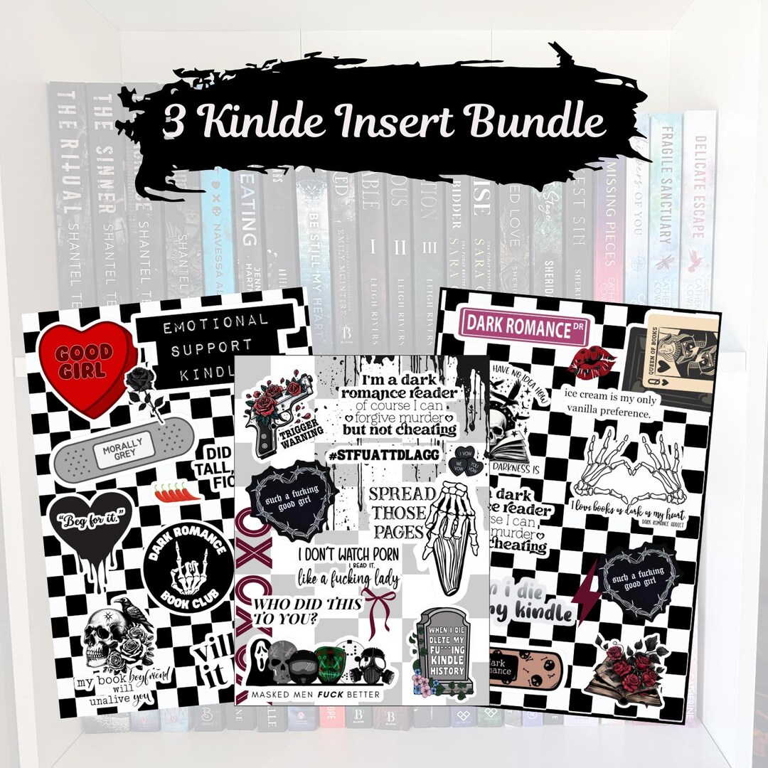 Dark Romance Kindle Insert Bundle: Printable Kindle Paperwhite Decor ...