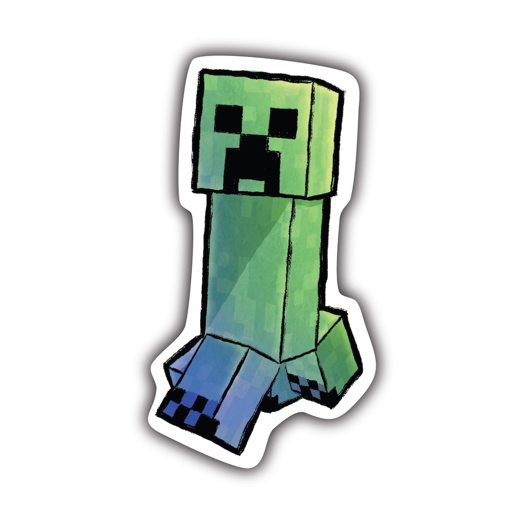 Minecraft Creeper Sticker – Creepy Green Block Vinyl Decal – Gaming ...