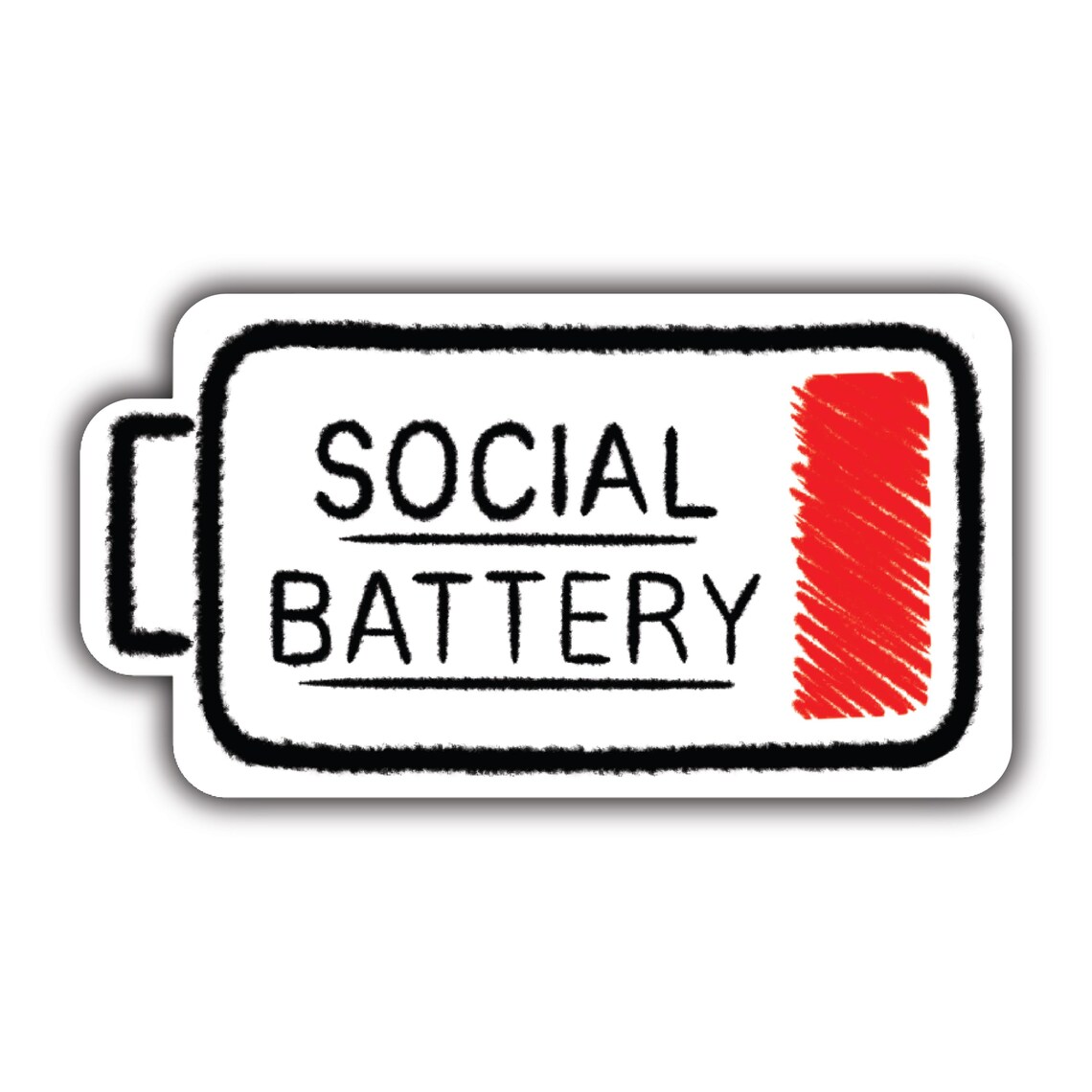 Social Battery Sticker – Introvert Energy Funny Vinyl Decal, Mental ...