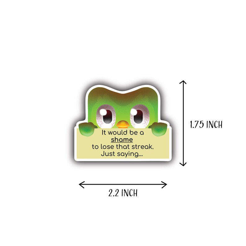 Duolingo Meme Sticker – Funny Duo Owl Streak Reminder, Creepy Duolingo ...