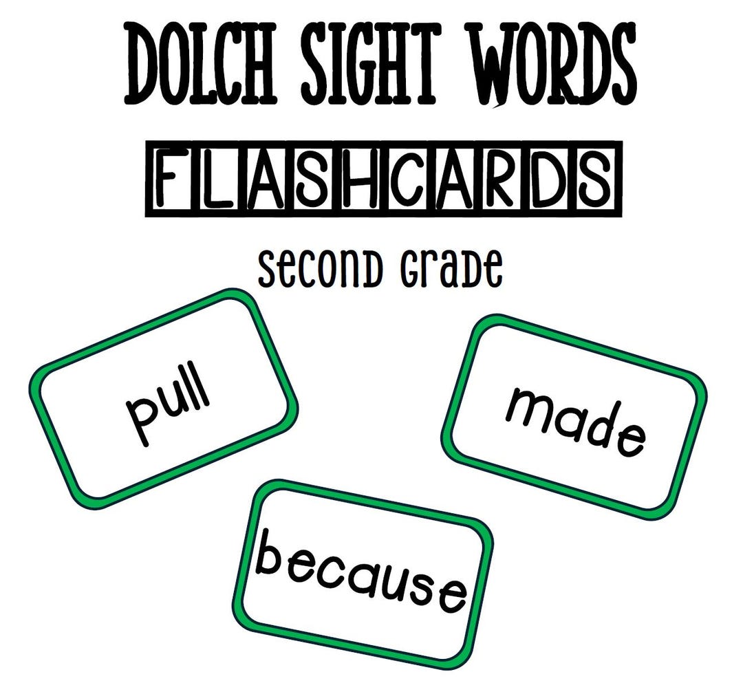 Dolch Sight Words Flash Card Set Grade 2 - Digital Download, Teacher ...
