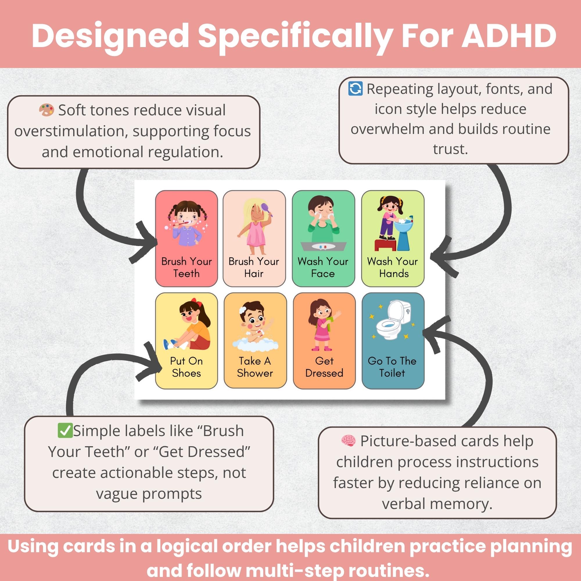 Visual Routine Cards for Kids: ADHD & Autism Sensory Support (PDF) - Etsy