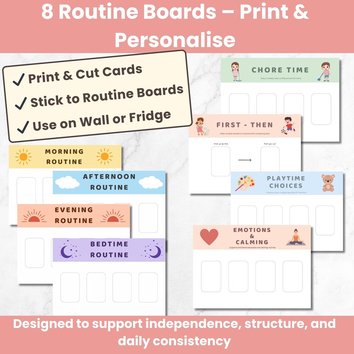 Visual Routine Cards for Kids: ADHD & Autism Sensory Support (PDF) - Etsy