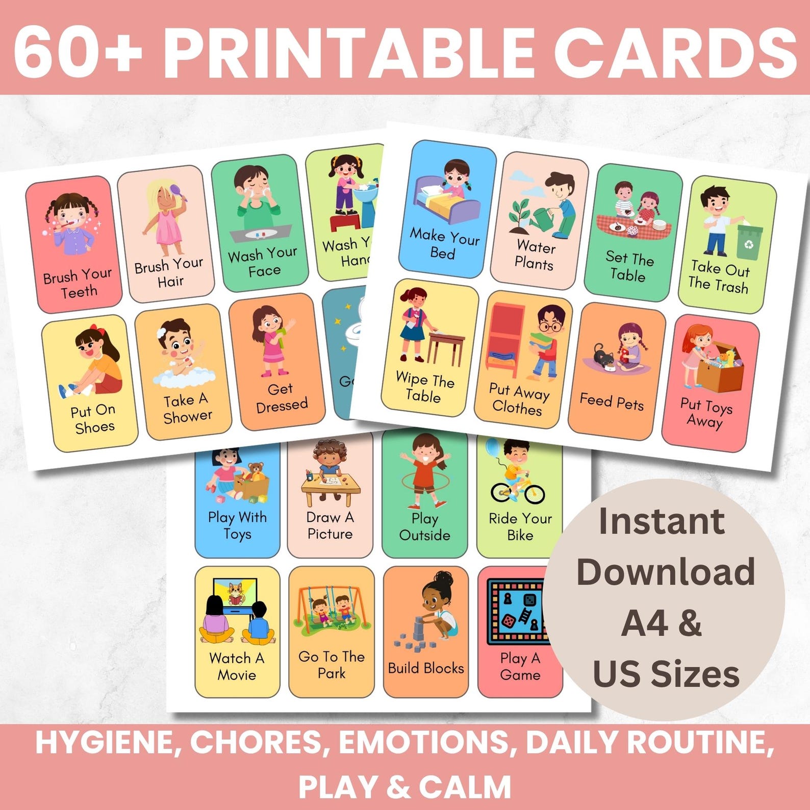 Visual Routine Cards for Kids: ADHD & Autism Sensory Support (PDF) - Etsy