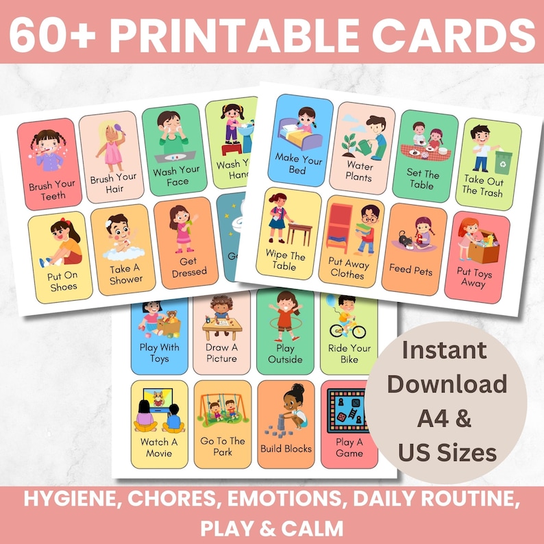 Printable Routine Cards & Visual Boards for Kids | Toddler Schedule ...