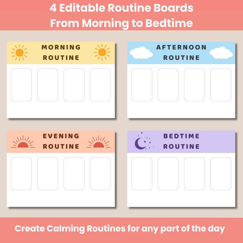 Printable Visual Schedule Cards for Kids | Daily Routine Chart for ADHD ...