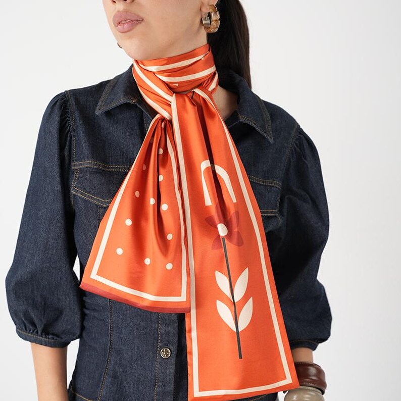 Orange Women's Scarves, Silk Scarves, Accessories Headkerchiefs, Neck ...