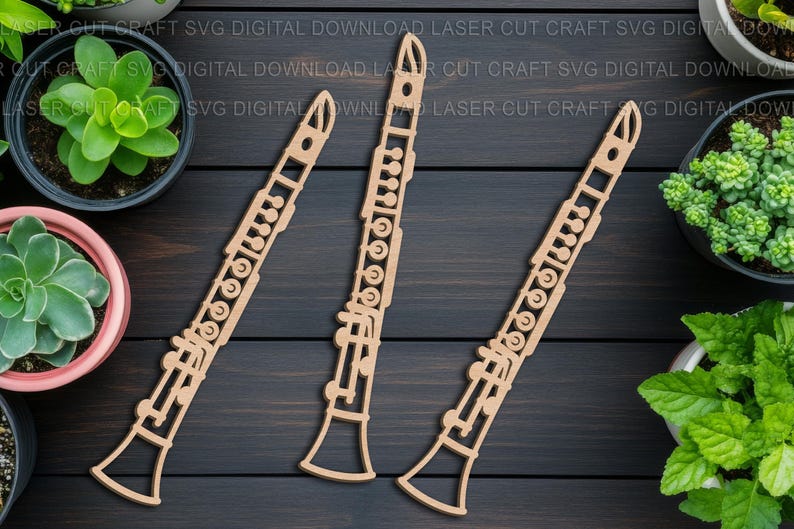 Clarinet SVG, Laser Cut Template, Music Teacher Gift (digital Download ...