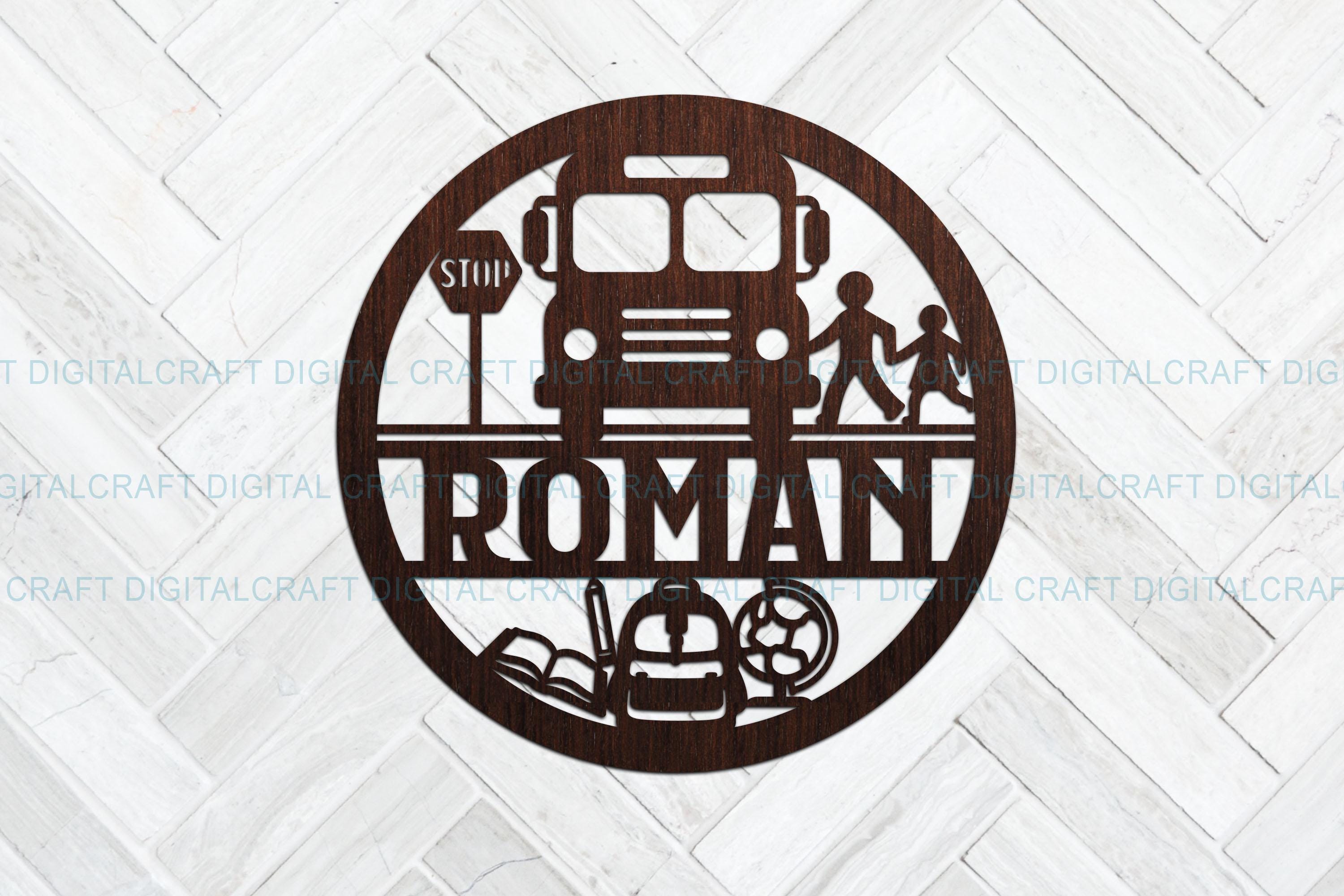 School Bus Driver Name Sign SVG Laser Cut Template (digital Download ...