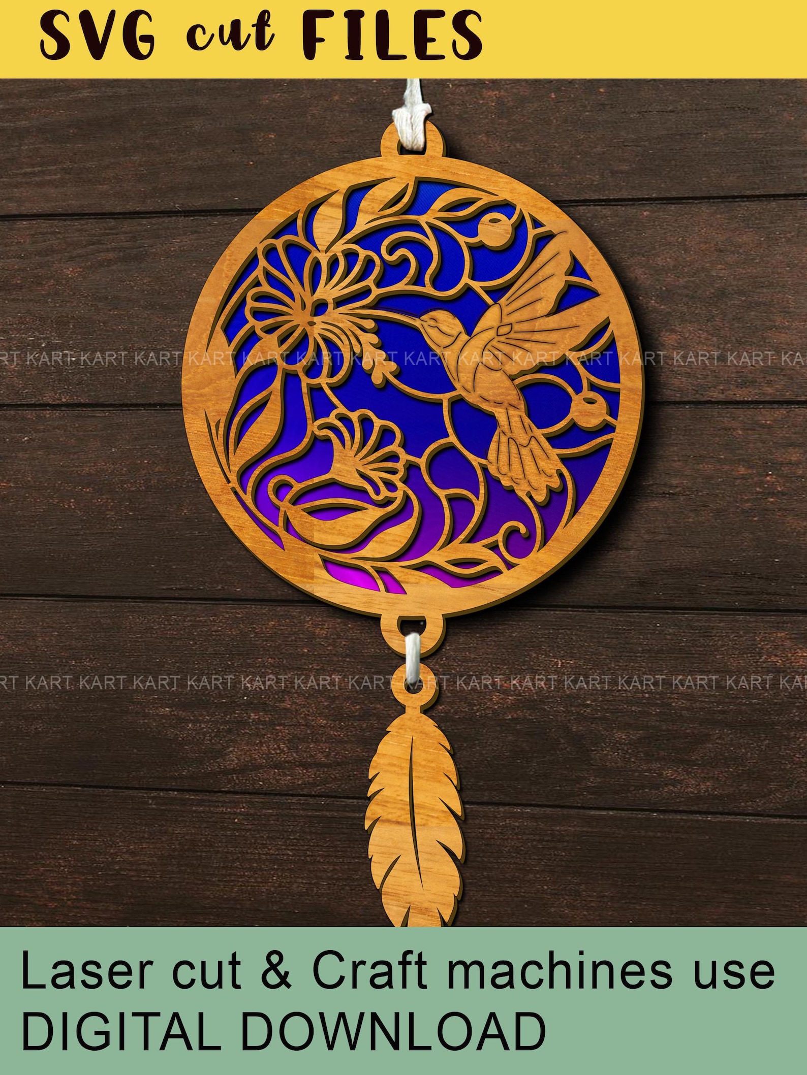 Hummingbird Suncatcher Svg, Laser Cut Template, Digital Download, Cut ...
