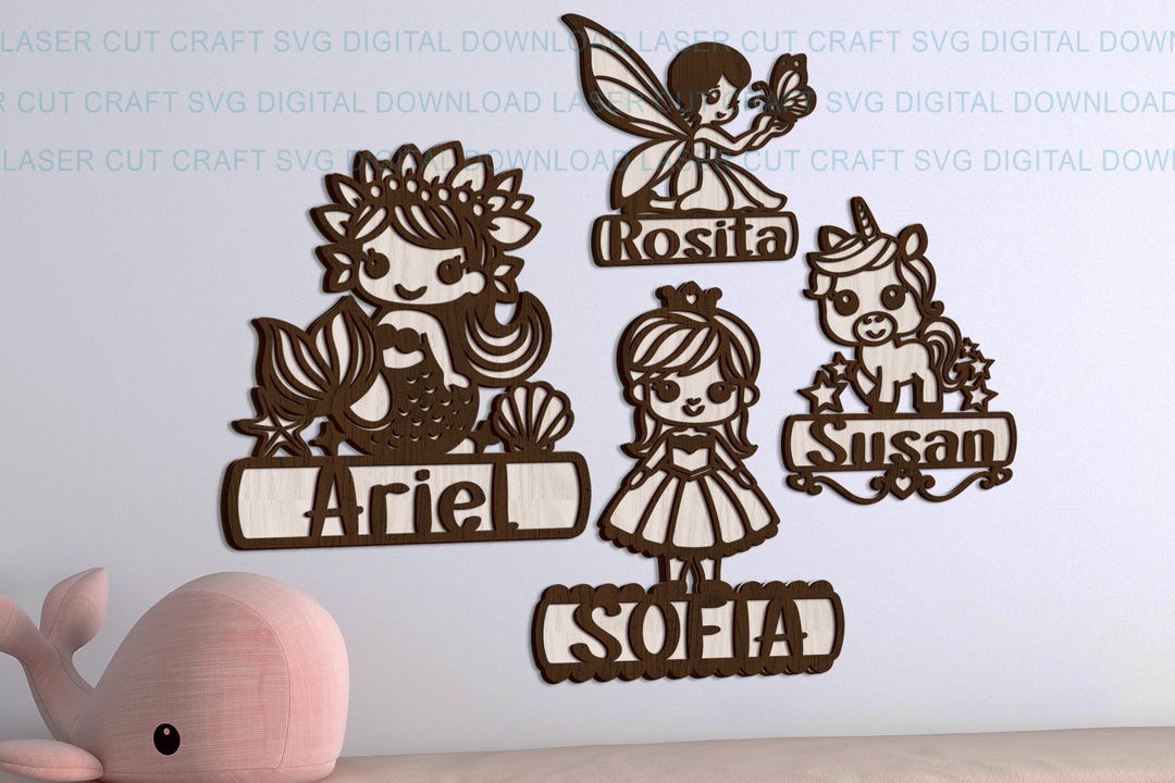 Fairy Tale Name Sign SVG Bundle: Laser Cut Template (digital Download ...