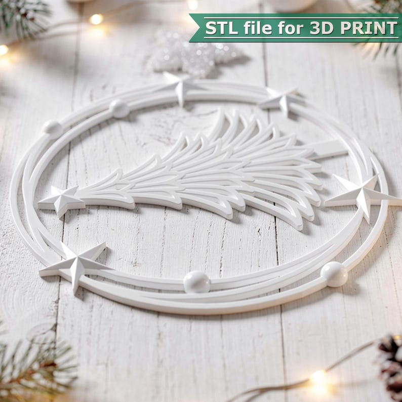 Christmas STL File for 3D Print (3MF): Christmas Tree Wreath Ornament ...