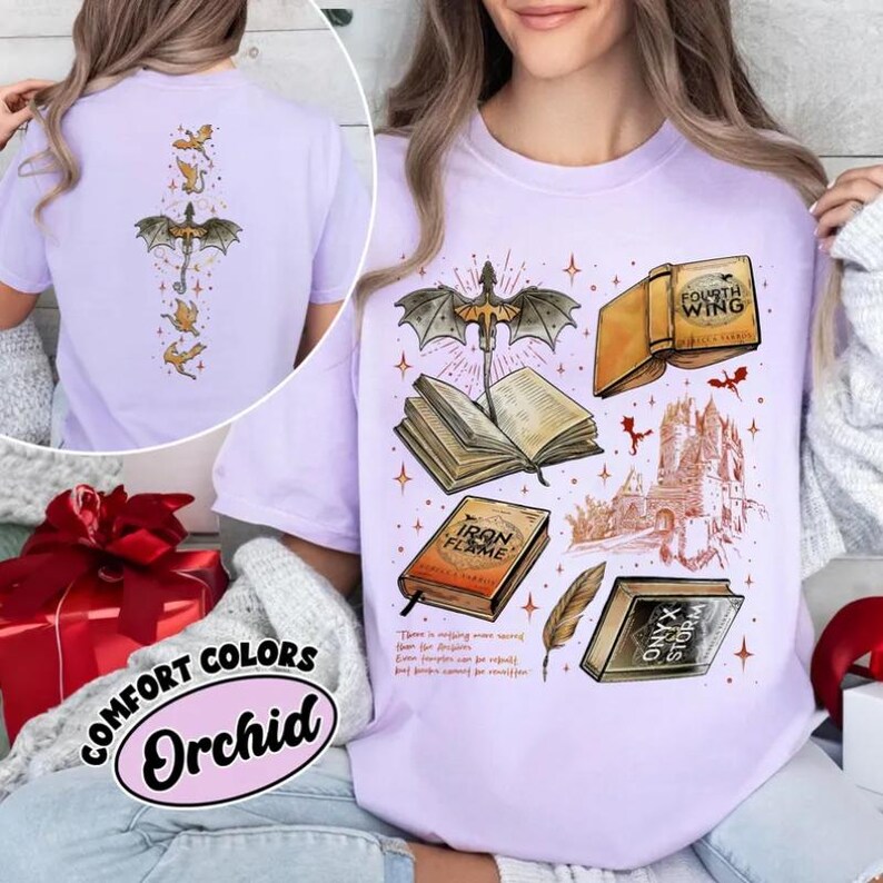 Fourth Wing Series Two Sided Comfort Color Shirt War College T Shirt ...