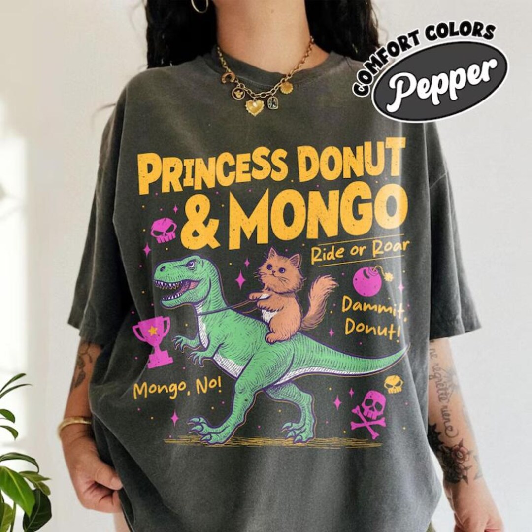 Princess Donut & Mongo Comfort Color Shirt New Achievement Dungeon ...