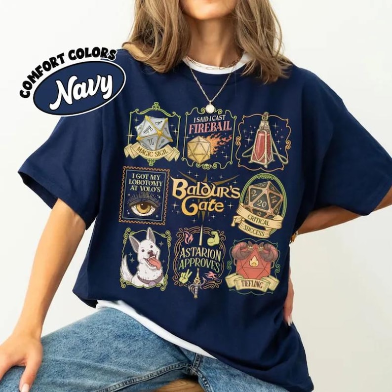 Baldur’s Gate 3 Adventure Comfort Color Shirt, High Elf Fantasy Graphic ...