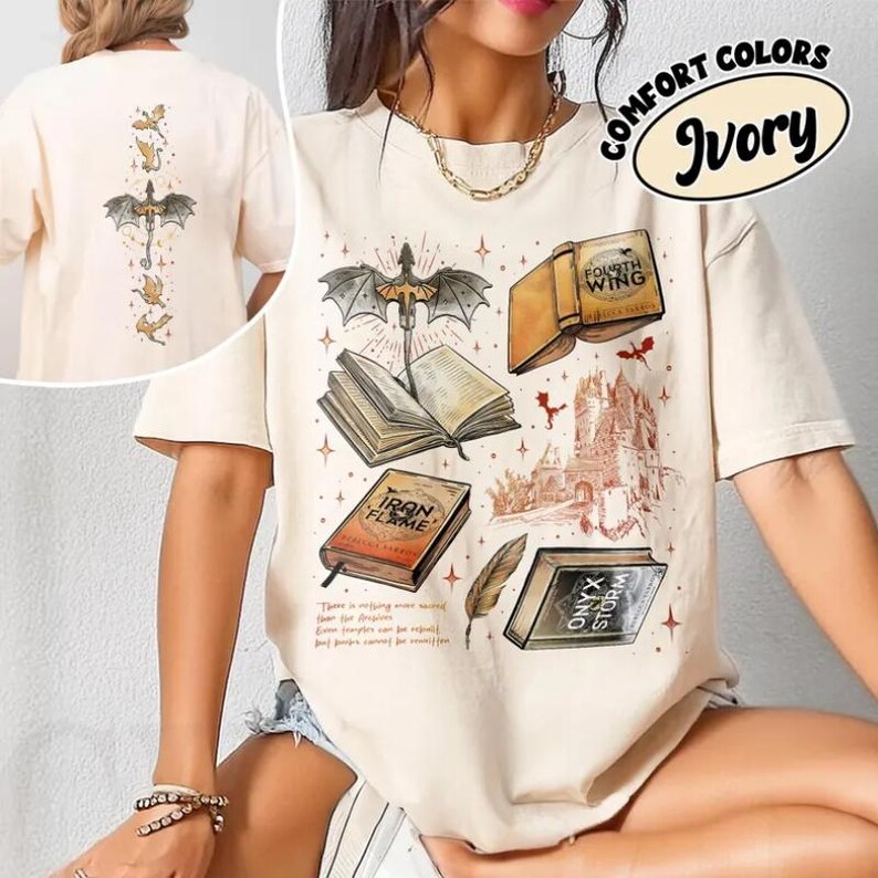 Fourth Wing Series Two Sided Comfort Color Shirt War College T Shirt ...