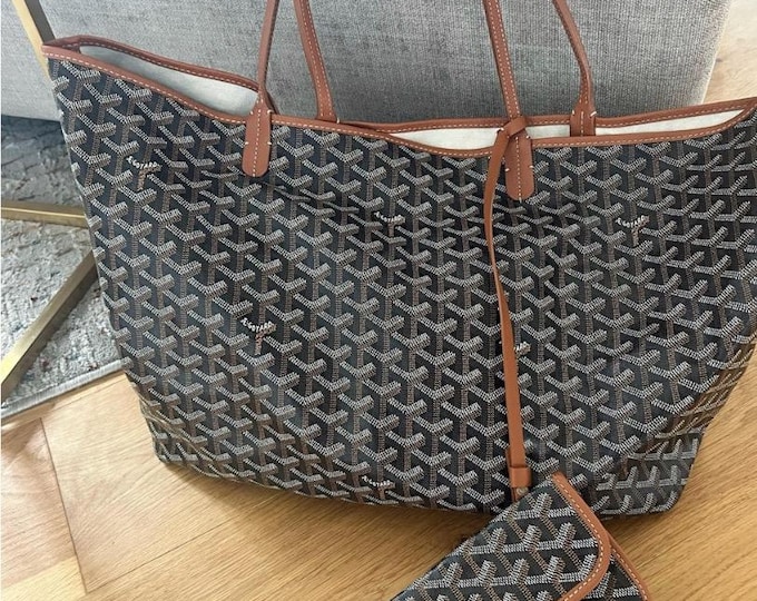 Goyard Saint Louis GM Tote Bag Brown/black With Pouch, Shoulder Strap AUTHENTIC - Etsy Canada