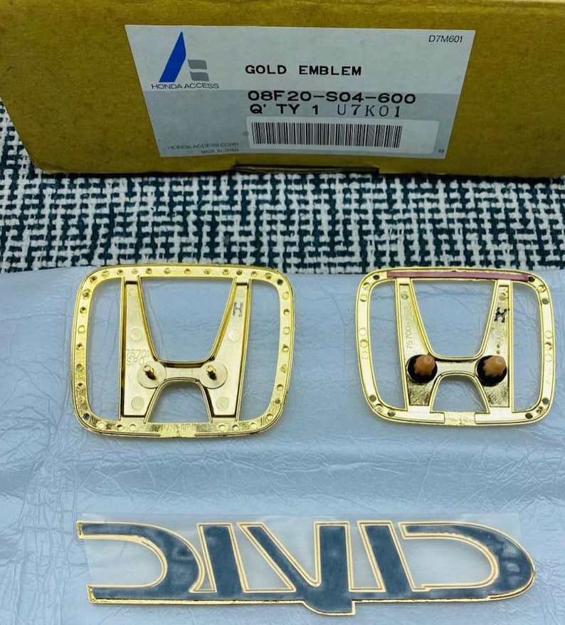 JDM ORIGINAL HONDA Civic Ek 1996-2000 Gold Emblem Set *rare Item Made ...