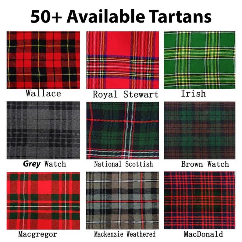 Custom 13oz Scottish Tartan Fabric by the Yard | 54" Wide | 50+ Clan ...