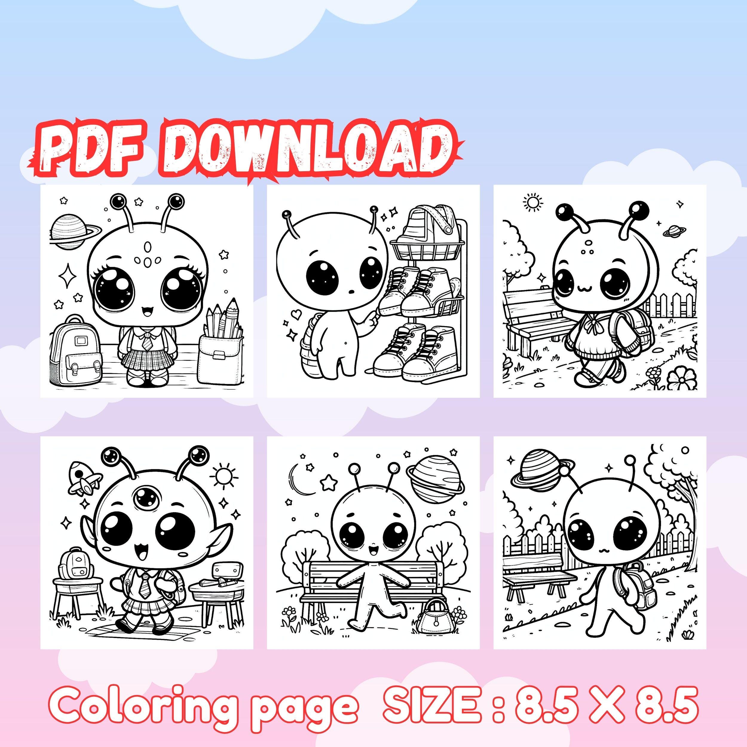 Cute Alien Coloring Pages for Kids | 50 Printable Space-themed Coloring ...