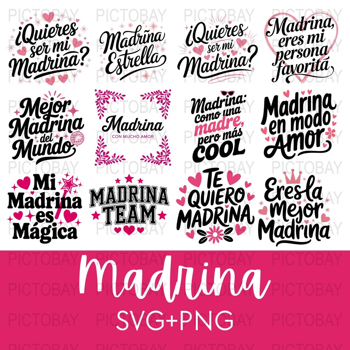Madrina Proposal Gift SVG PNG | Digital Madrina Proposal | Godmother ...