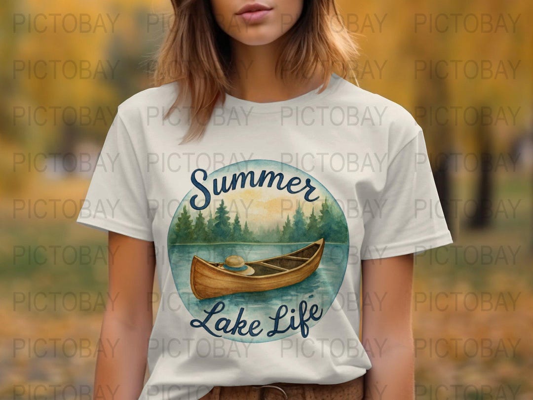Summer Lake Life PNG Digital Download | Scenic Nature Art for DIY ...