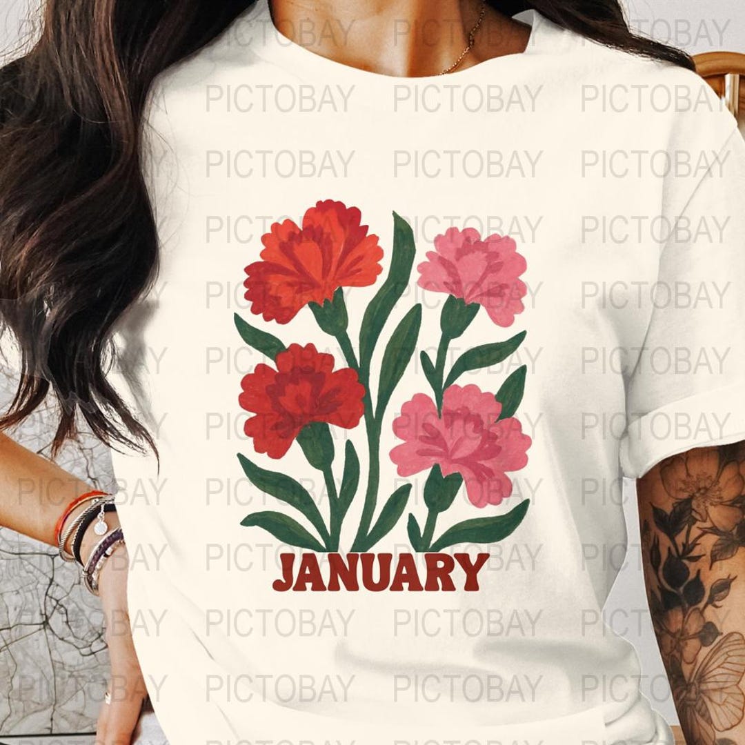January Birth Flower SVG PNG, Carnation Clipart, Digital Download ...