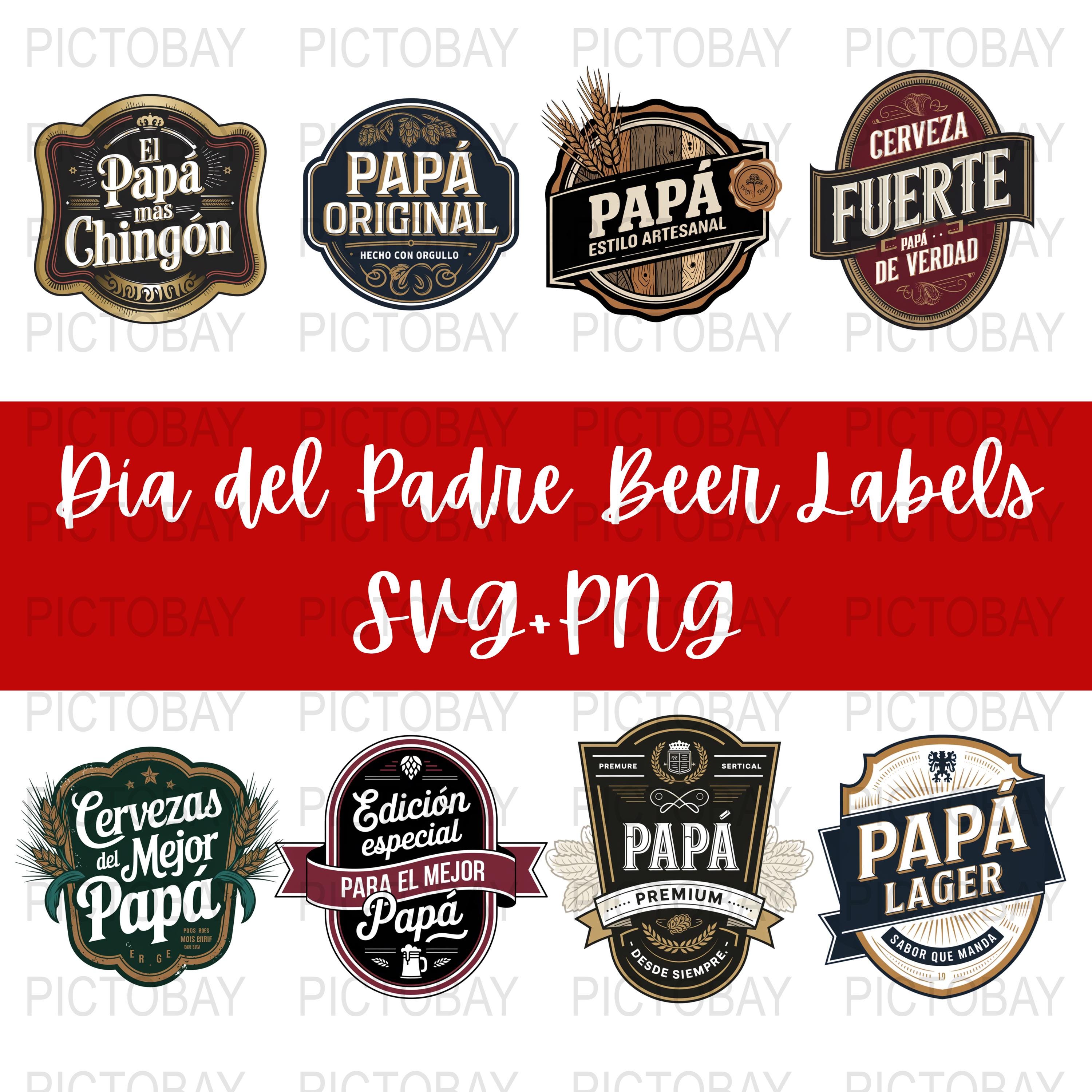 Dia Del Padre Beer Labels SVG PNG Digital Download | Father's Day Party ...