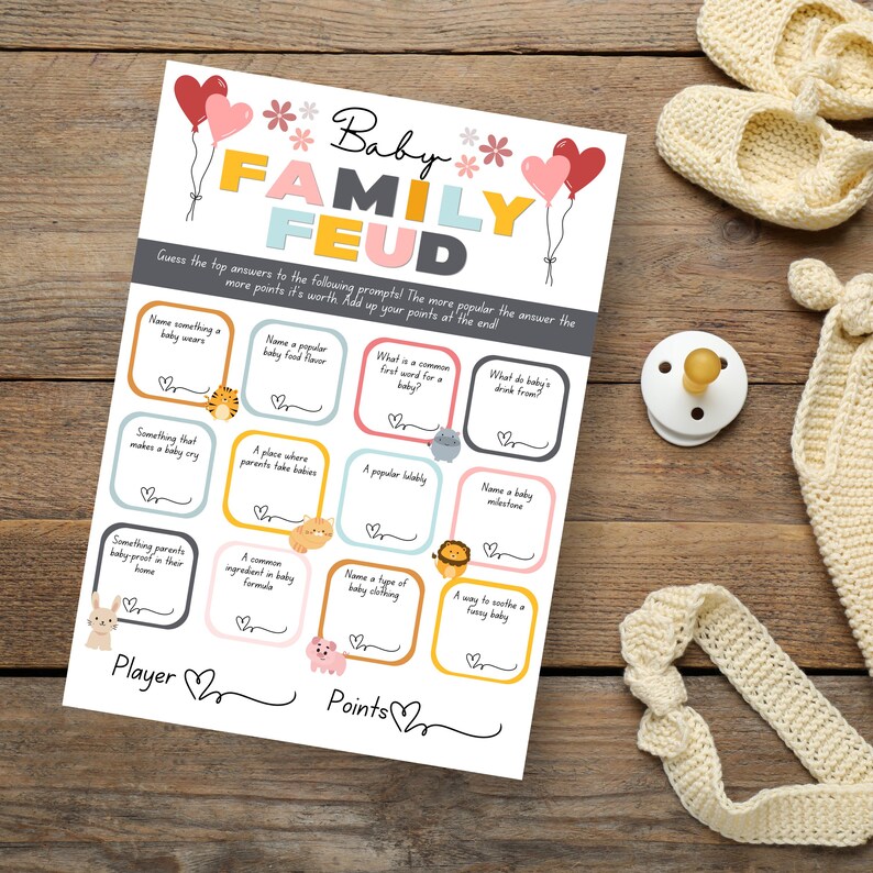 Baby Family Feud Game Template | Fun Baby Shower Digital Download ...