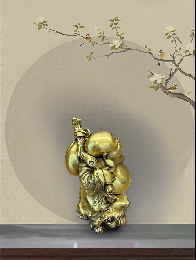Laughing Buddha Statue - Solid Brass Maitreya Buddha for Good Luck ...
