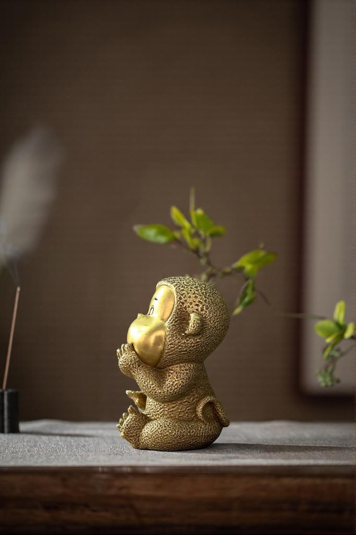 Handmade Brass Wise Monkey Sculpture Statue, Buddhist Art, Vintage Home ...