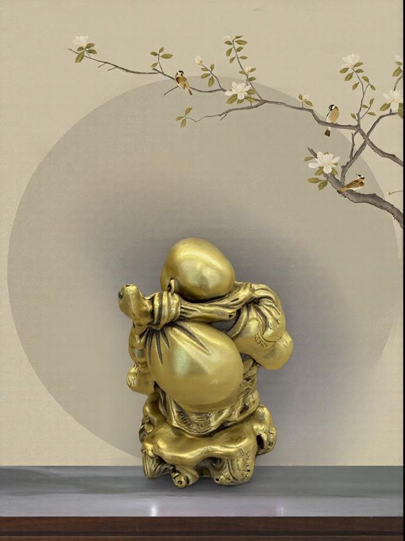 Laughing Buddha Statue - Solid Brass Maitreya Buddha for Good Luck ...